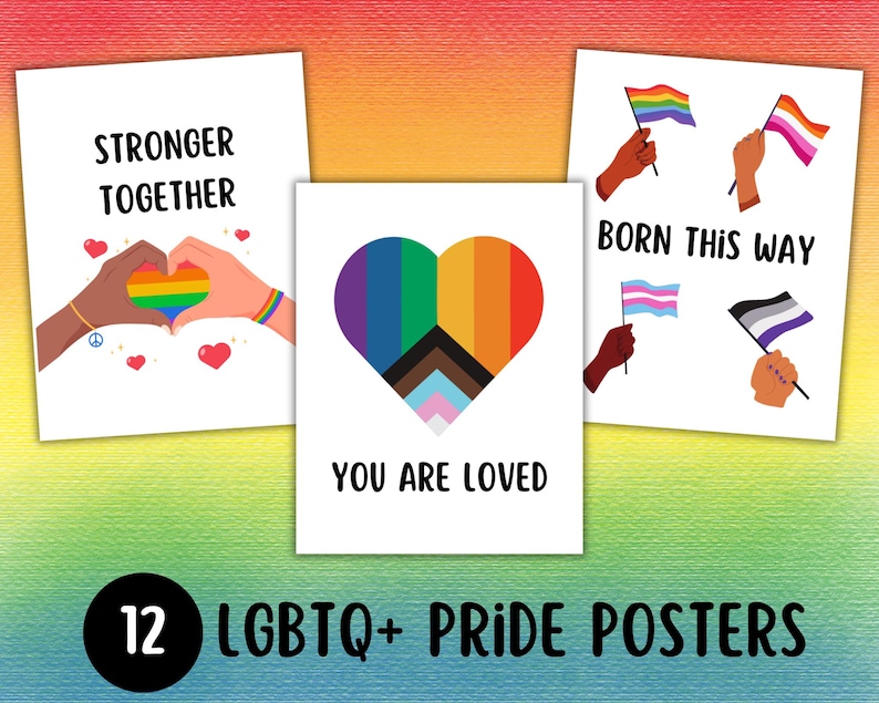 Set of 12 Inclusive Classroom Posters, Pride Posters, LGBTQ Posters ...