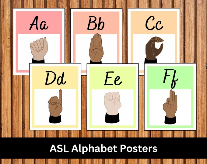American Sign Language ASL Knowledge Poster - Educational Wall Art ...