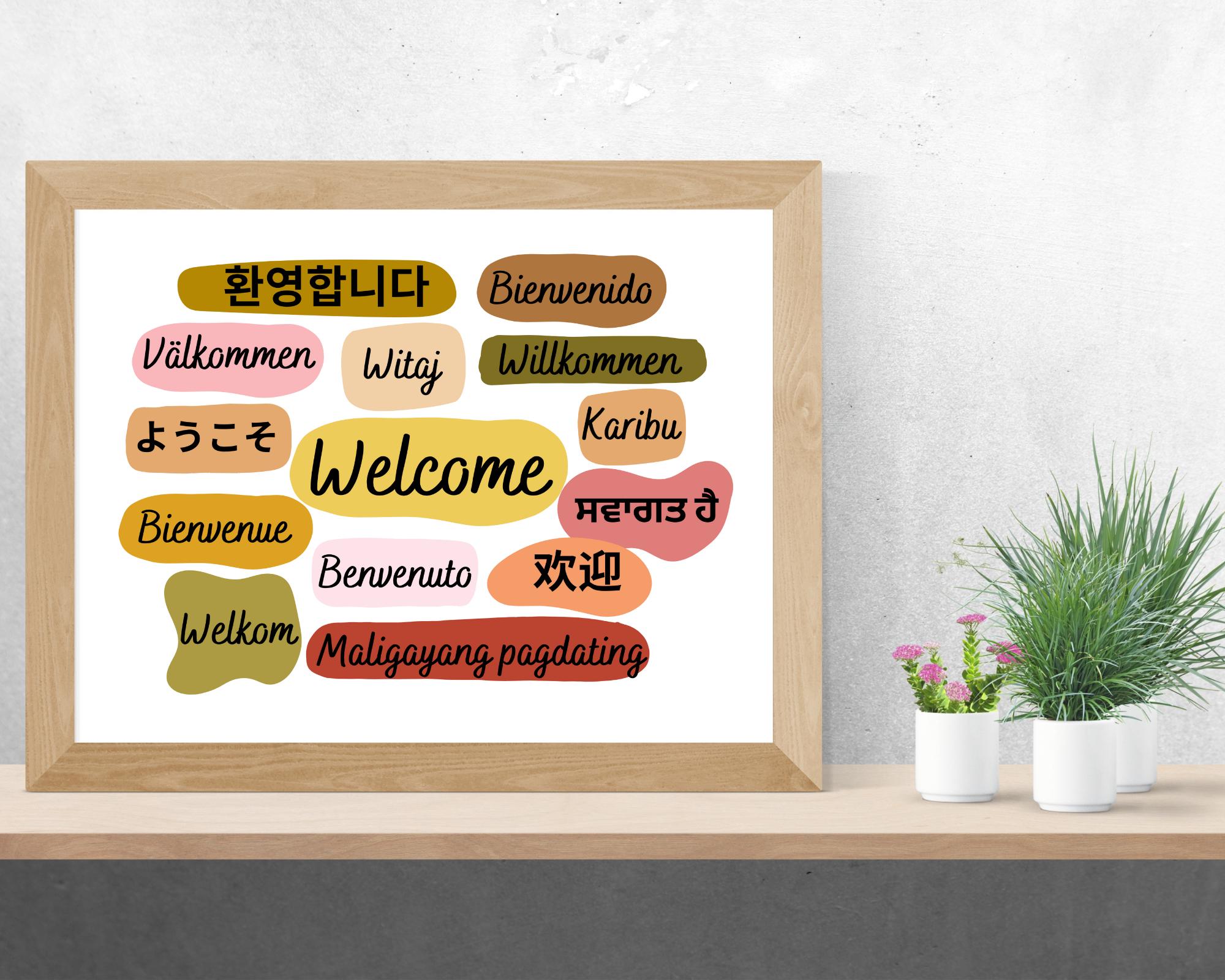 Inclusive Welcome Sign, Welcome Poster in Different Languages, Everyone ...