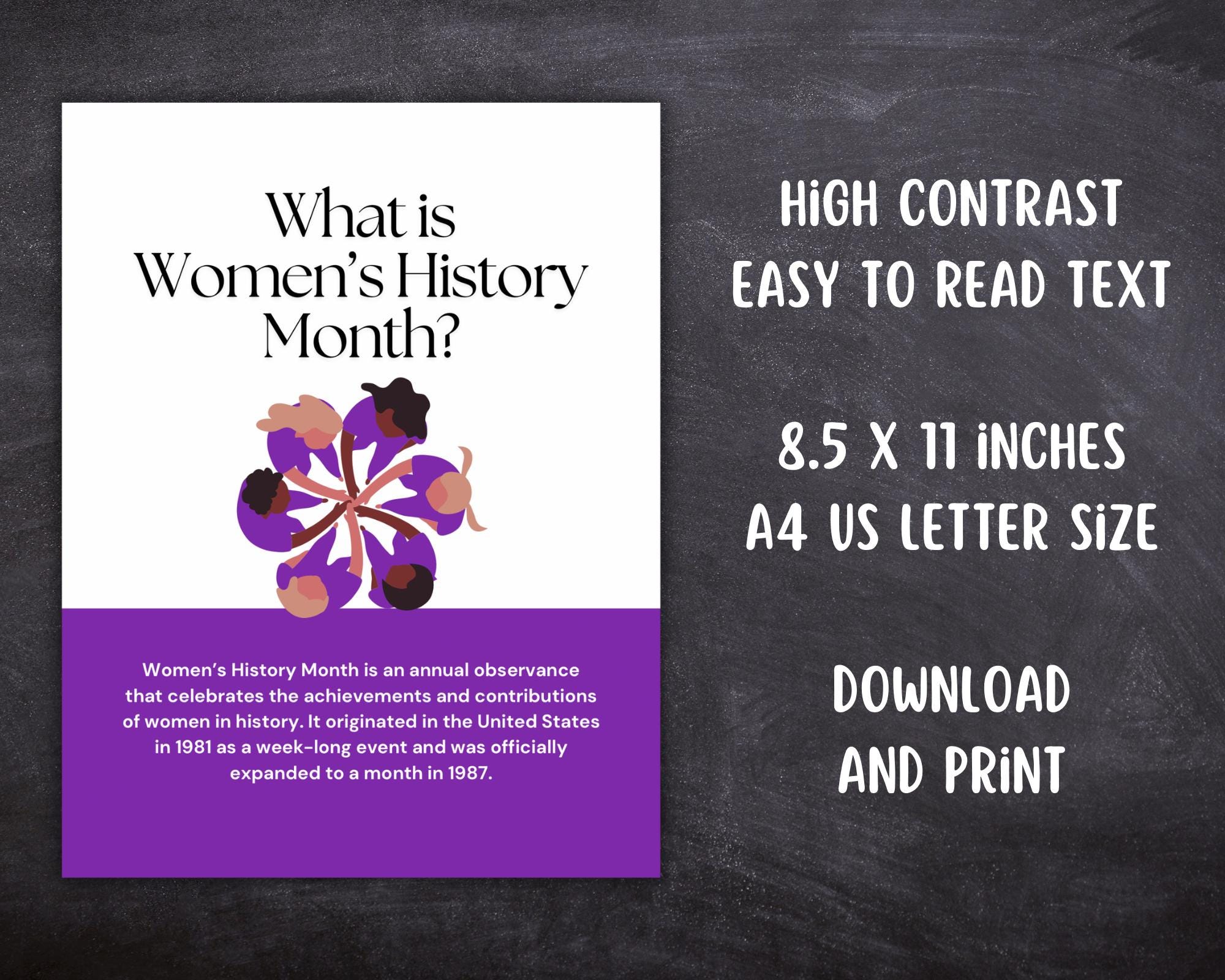 Women’s History Month Info Poster Files (set of 6), International Women ...