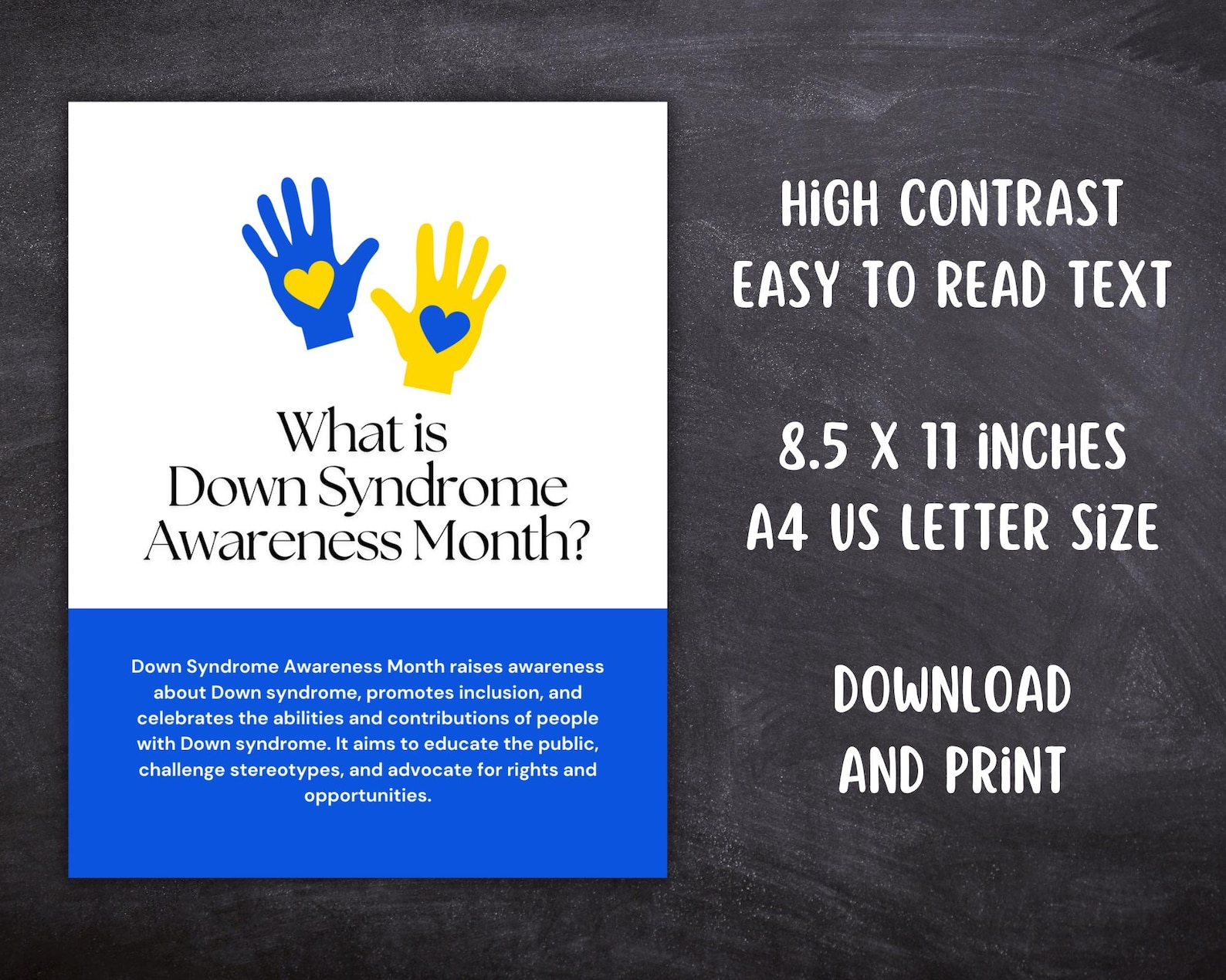 Down Syndrome Awareness Month Info Poster Files (set of 5), Down ...