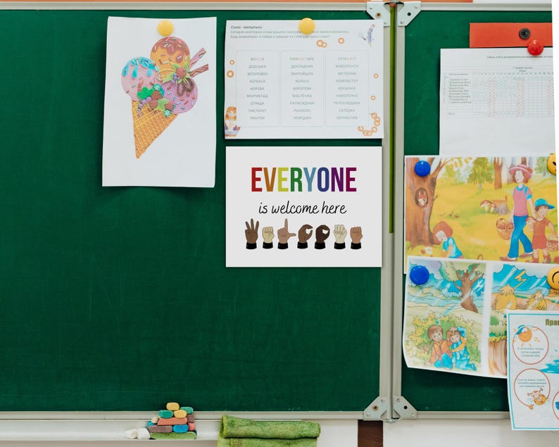 Inclusive Classroom Posters (set of 10), Diversity Posters, Everyone is ...