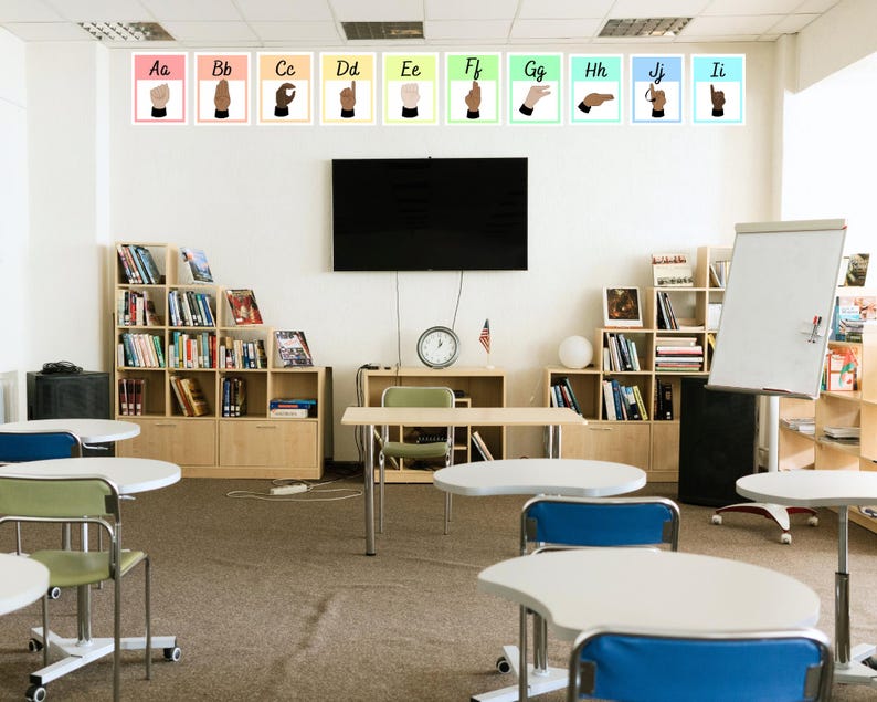 Sign Language Alphabet Posters, ASL Classroom Poster, American Sign ...