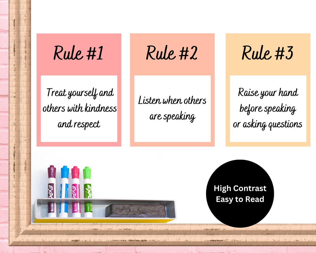 Classroom Rules Printable Posters set of 10, Organization, Management ...