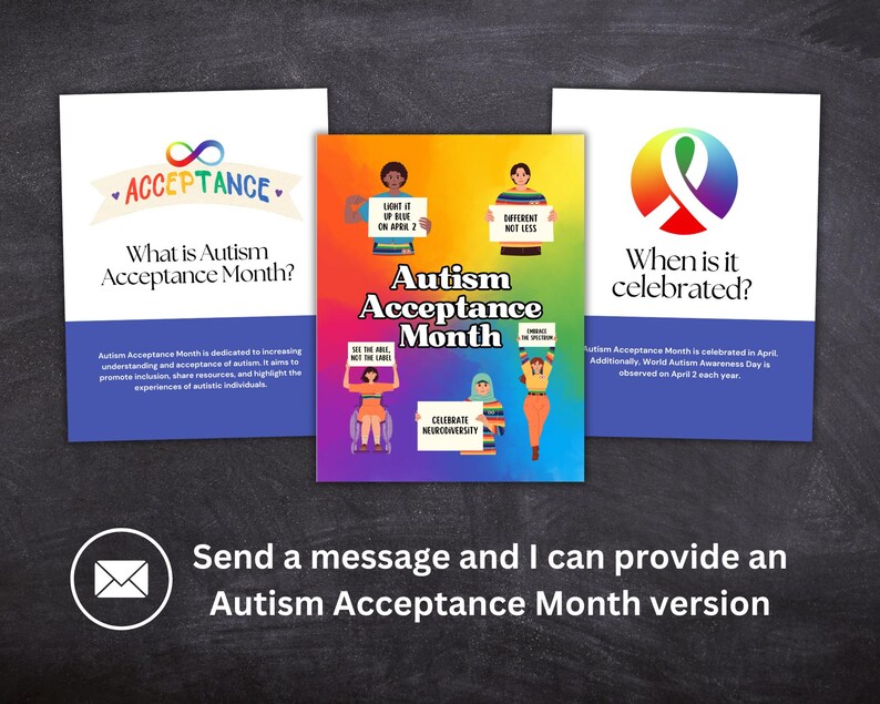 Autism Awareness Month Info Poster Files (set of 6), World Autism ...