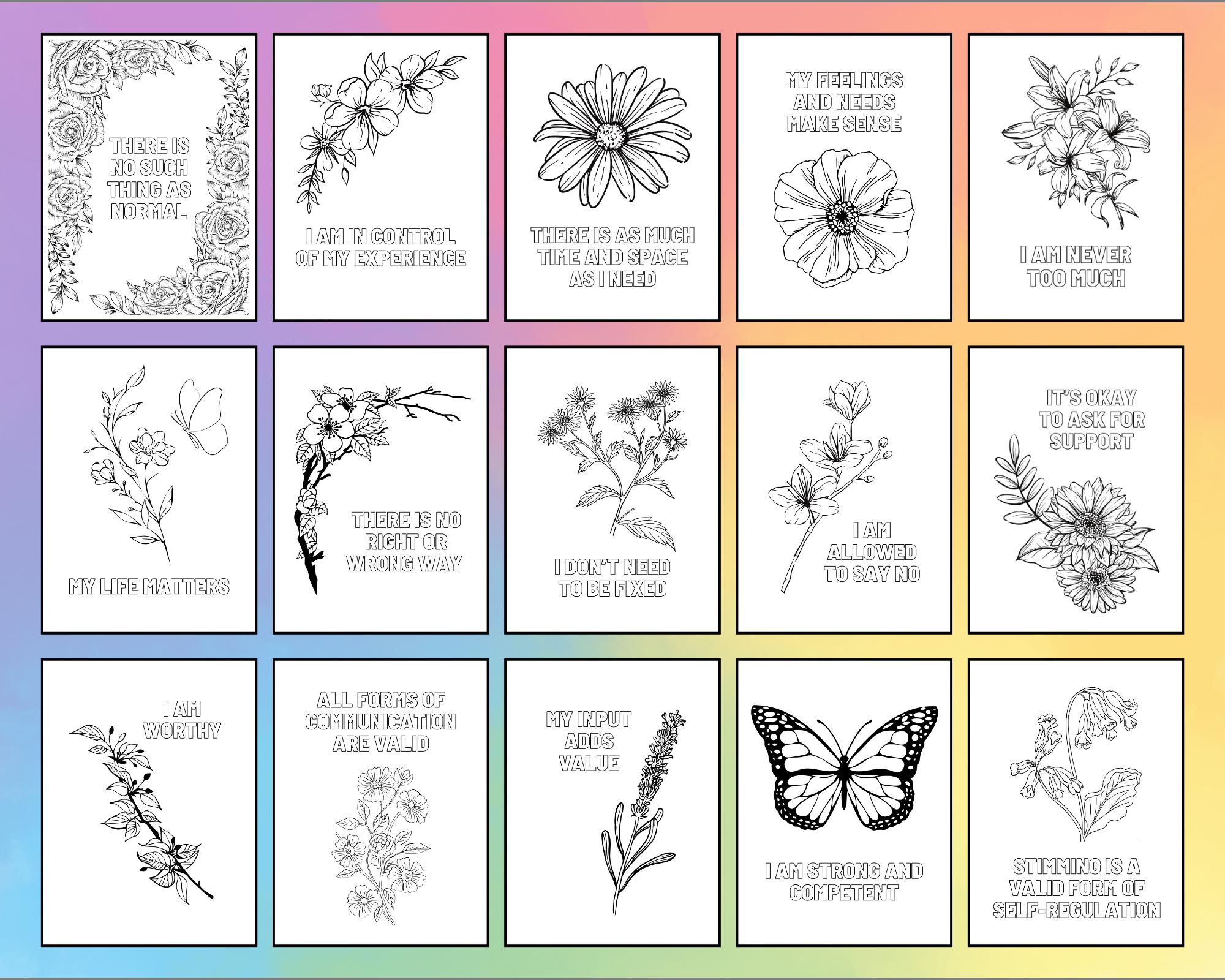 Neurodiversity Affirming Coloring Pages, Autism Acceptance Coloring ...