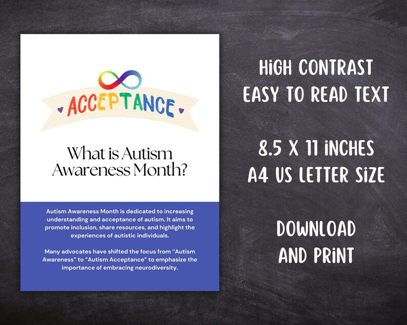 Autism Awareness Month Info Poster Files (set of 6), World Autism ...