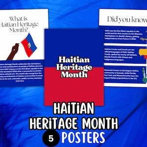 Haitian Heritage Month Info Poster Files (set of 5), Haitian Creole ...