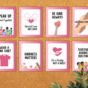 Anti-bullying Day Classroom Posters Set of 8, Pink Shirt Day, Bullying ...