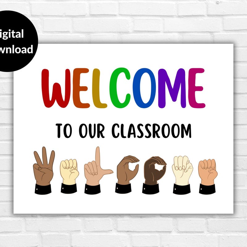 Asl Welcome Poster - Etsy