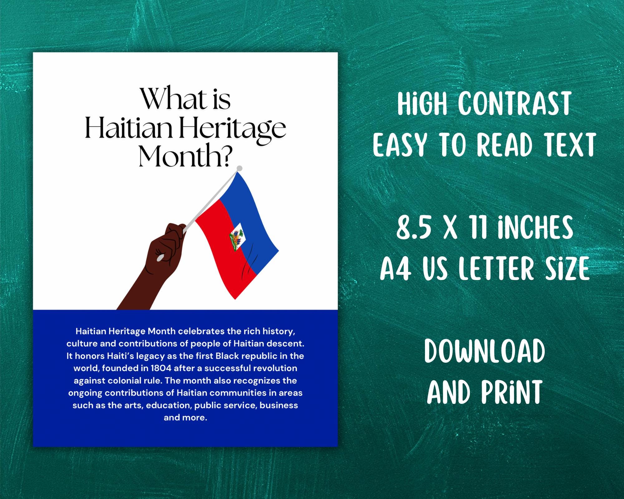 Haitian Heritage Month Info Poster Files (set of 5), Haitian Creole ...