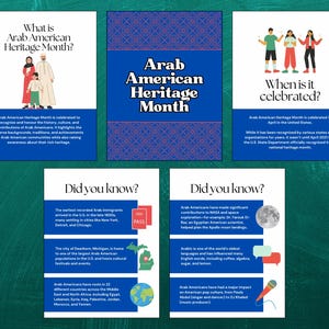 Arab American Heritage Month Info Poster Files (set of 5), AAHM ...
