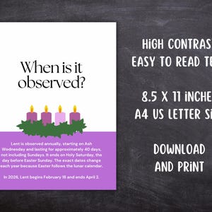 Lent Information Printable Posters (set of 5), Christian Classroom Wall ...