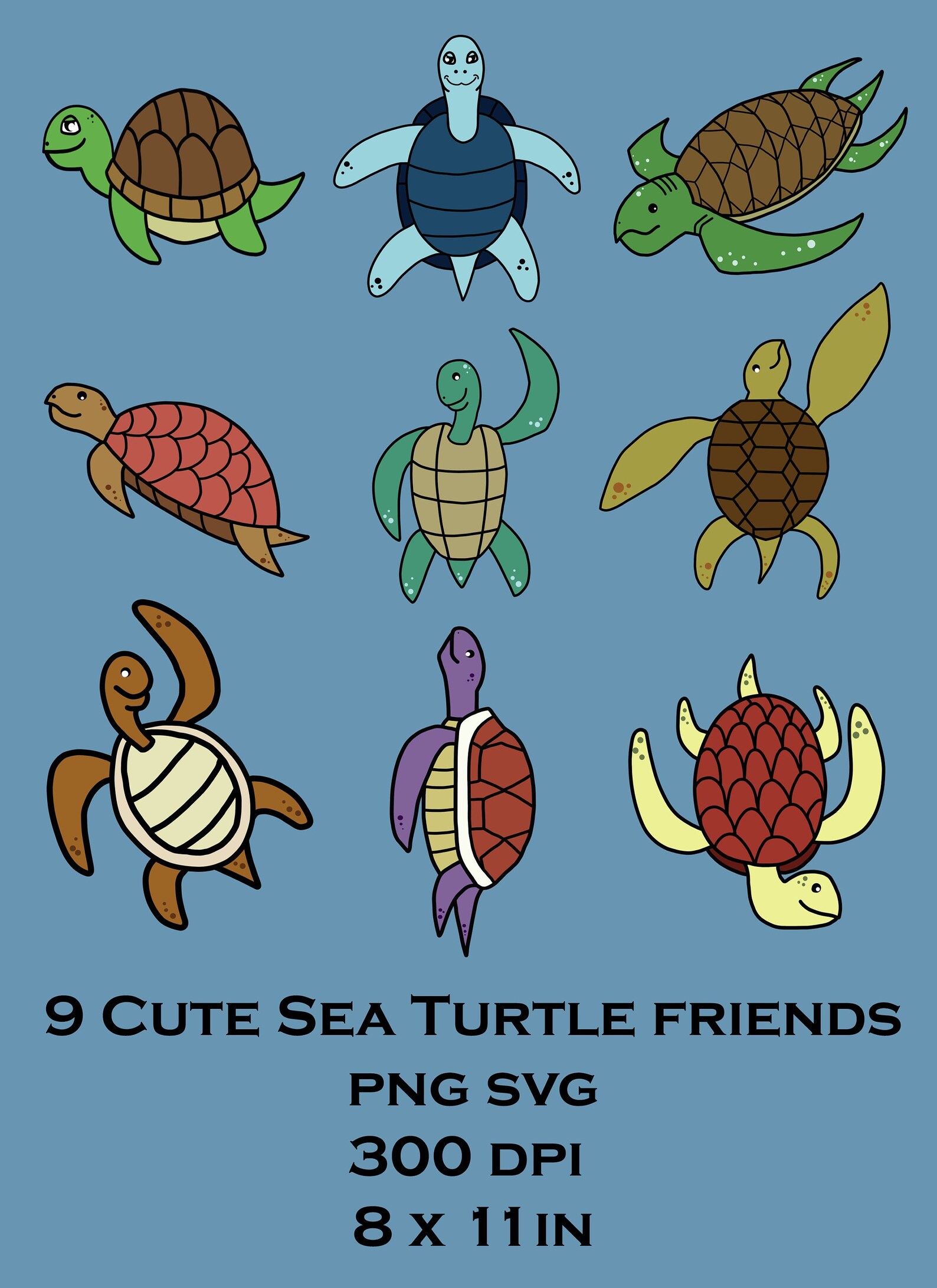 Turtle Clipart, Turtle PNG, Turtle SVG, Turtle Silhouette, Turtle Cut ...