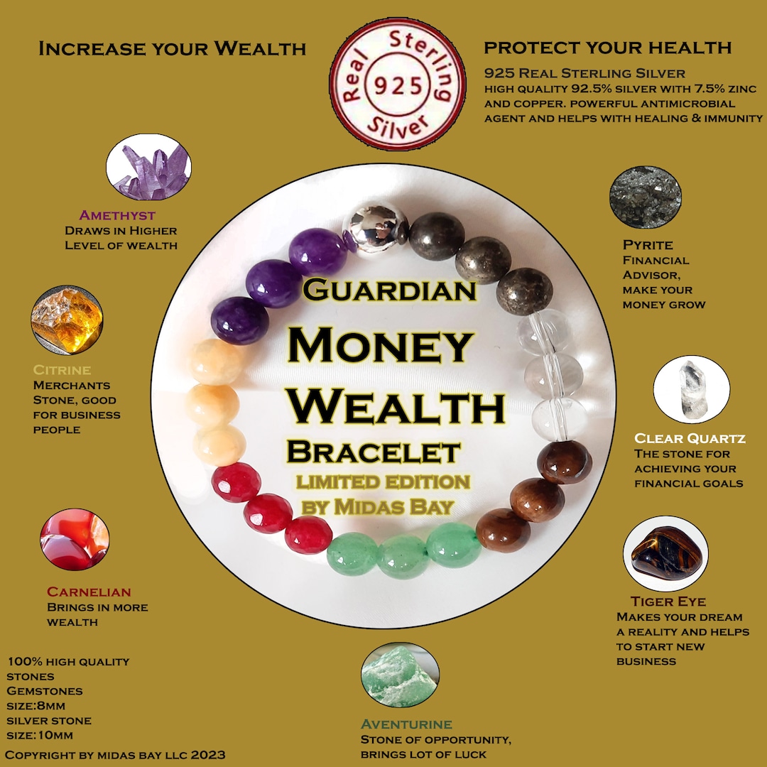 Guardian, Money Wealth Bracelet, 925 Real Silver, Wealth Prosperity ...