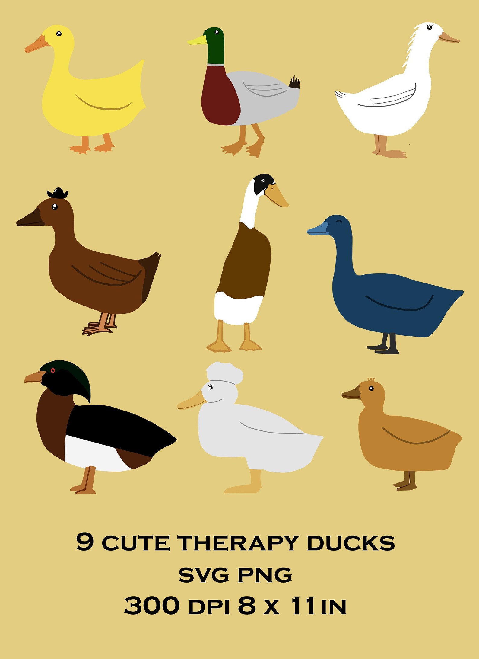 Duck Clipart, Duck PNG, Duck SVG, Duck Silhouette, Duck Cut Files, Duck ...