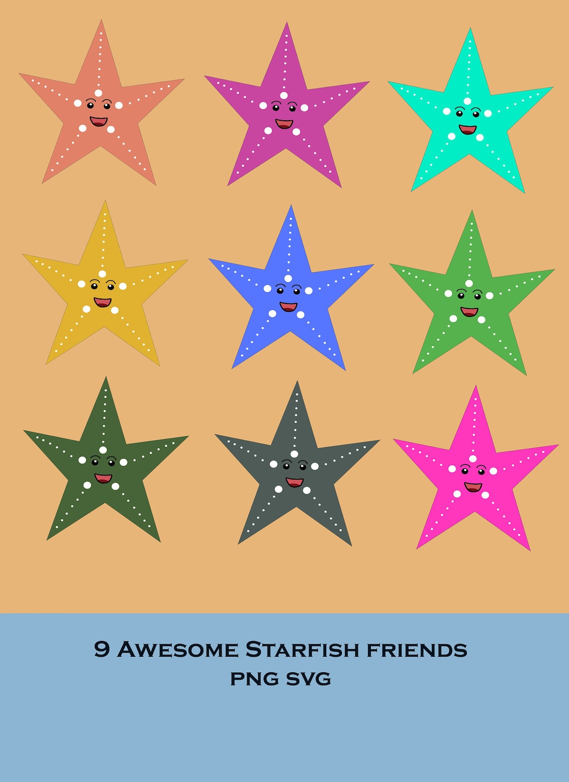 Starfish Clipart, Starfish PNG, Starfish SVG, Starfish Silhouette ...