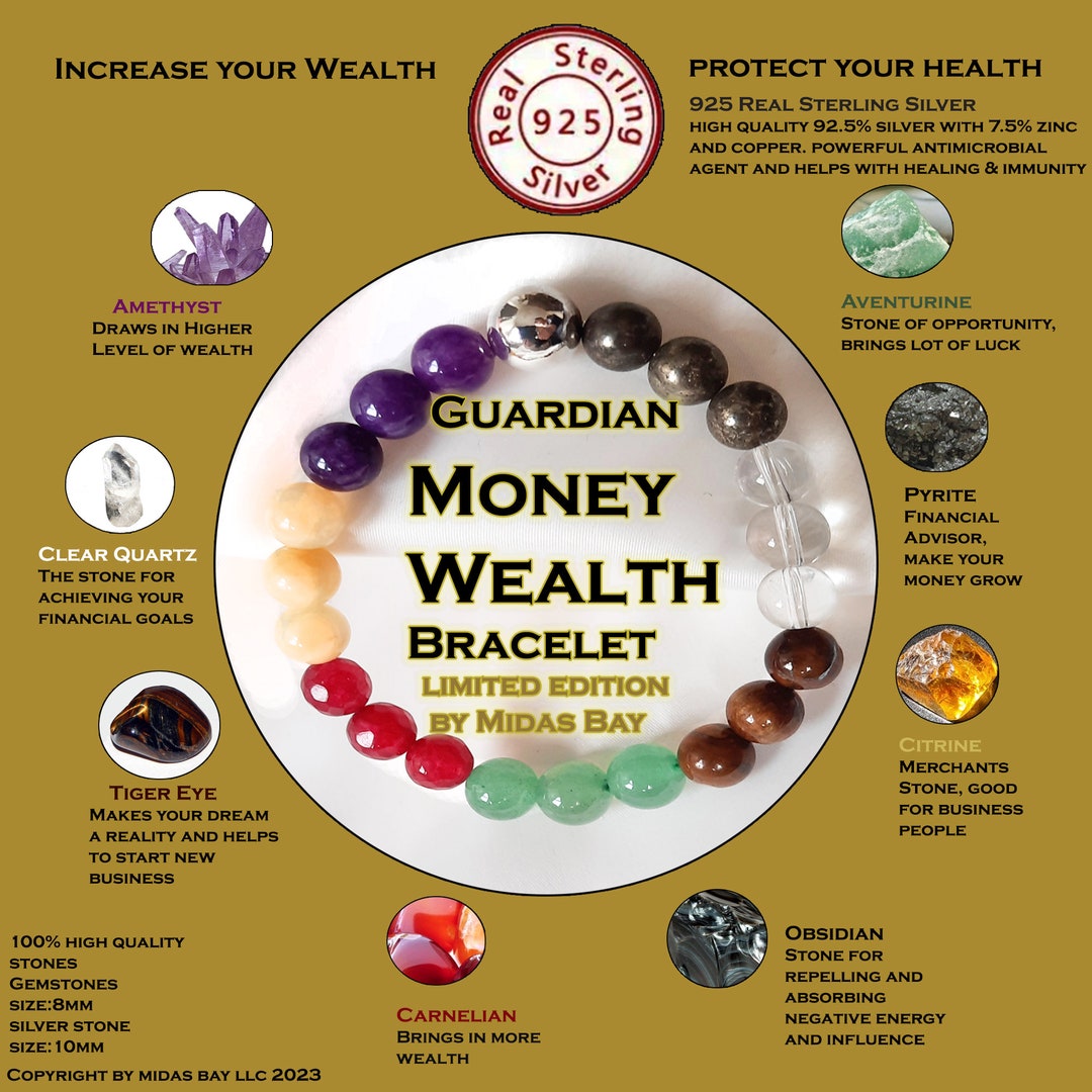 Guardian, Money Wealth Bracelet, 925 Real Silver, Wealth Prosperity ...