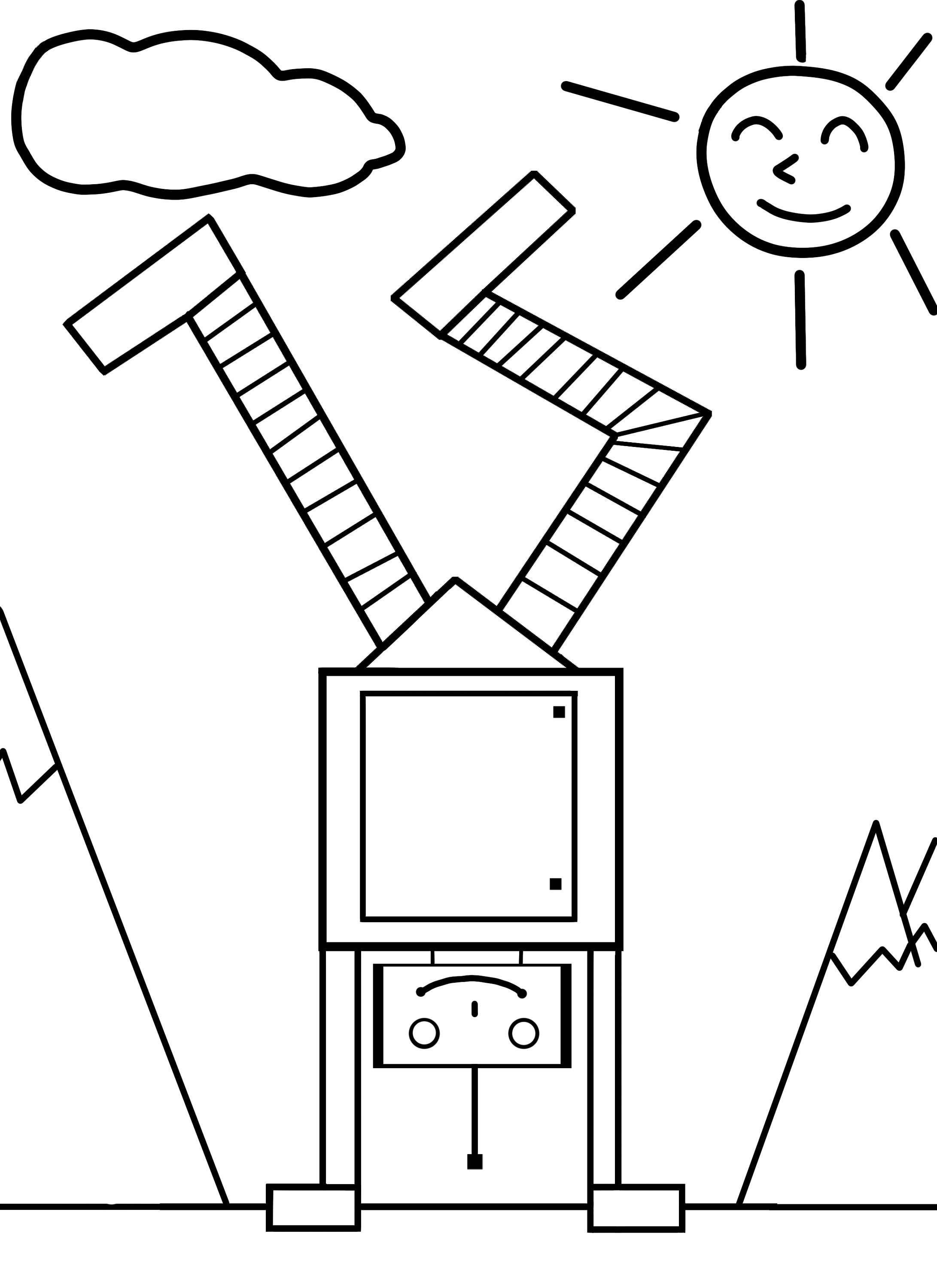 Robot Coloring Pages, Robot Coloring Book, Printable Pages for Digital ...