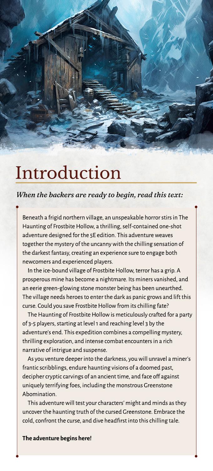5E One-shot Adventure: the Haunting of Frostbite Hollow (digital ...