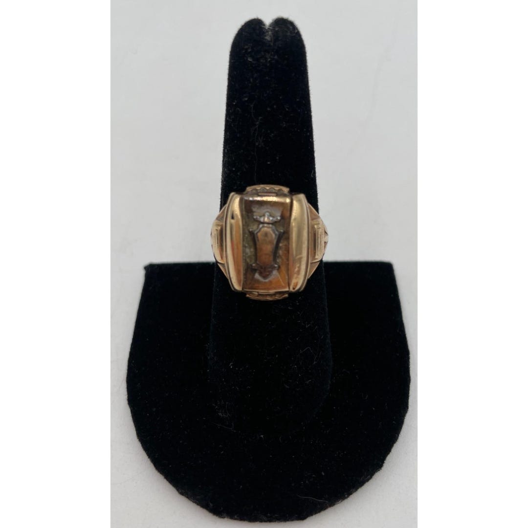 Vintage 10k Gold Class Ring Ornate Design Jostens 7.44g Unique Aged ...