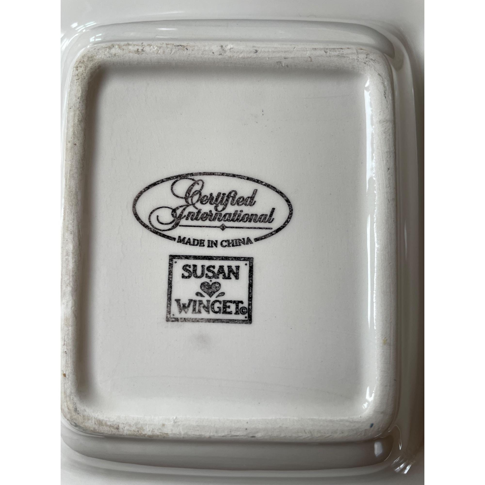 Susan Winget Relish Serving Rooster Cobalt Blue Tray - Etsy