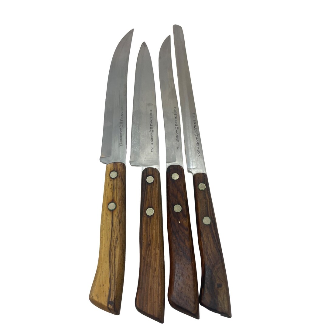 Vintage Flint Stainless Vanadium Knife Set USA - Etsy