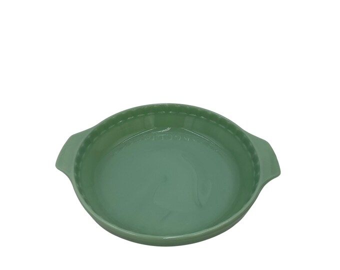 10" Jadeite Glass Pie Plate 2000 Handles Anchor Hocking Fire King Retro ...