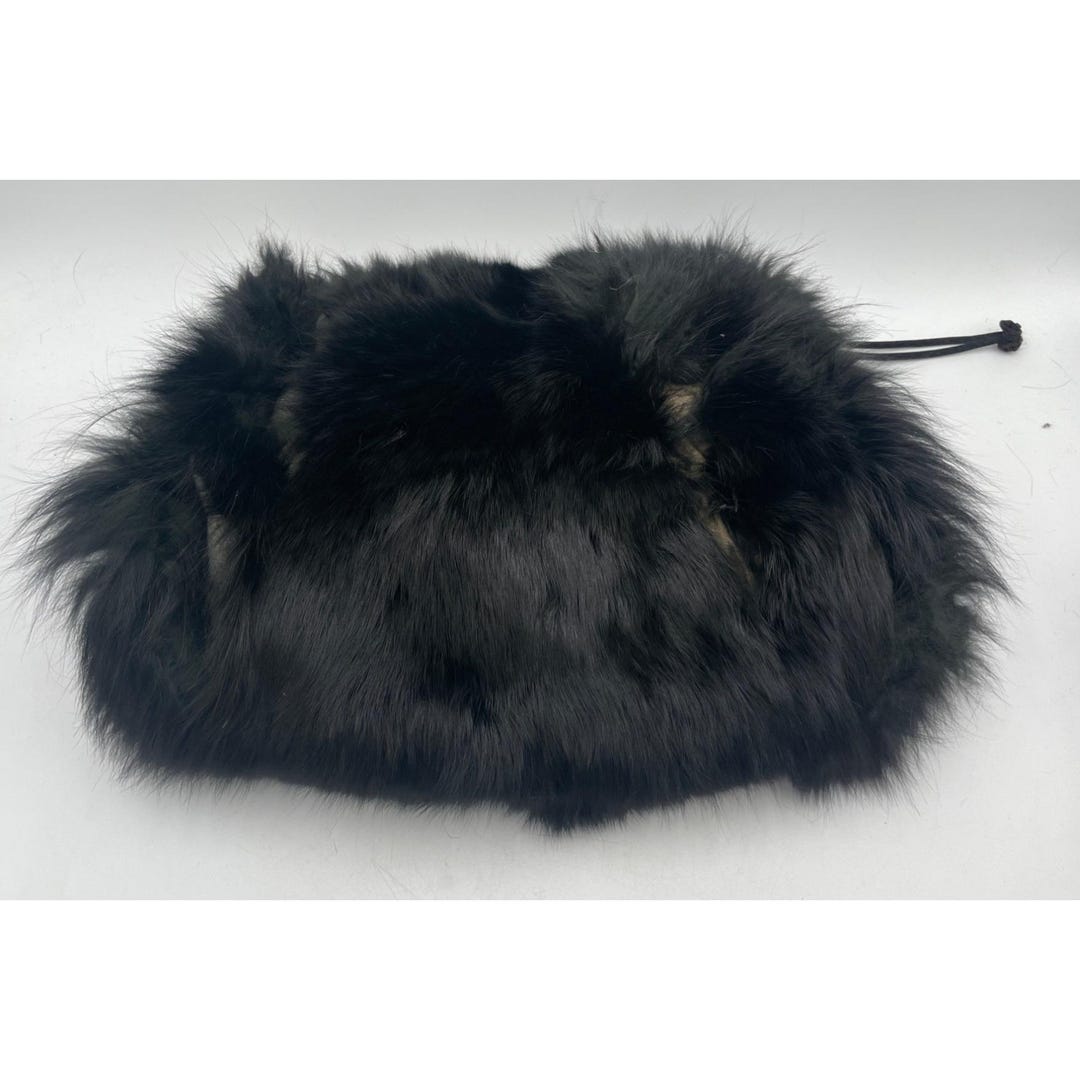 Vintage Black Fur Hand Muff With Drawstring - Etsy