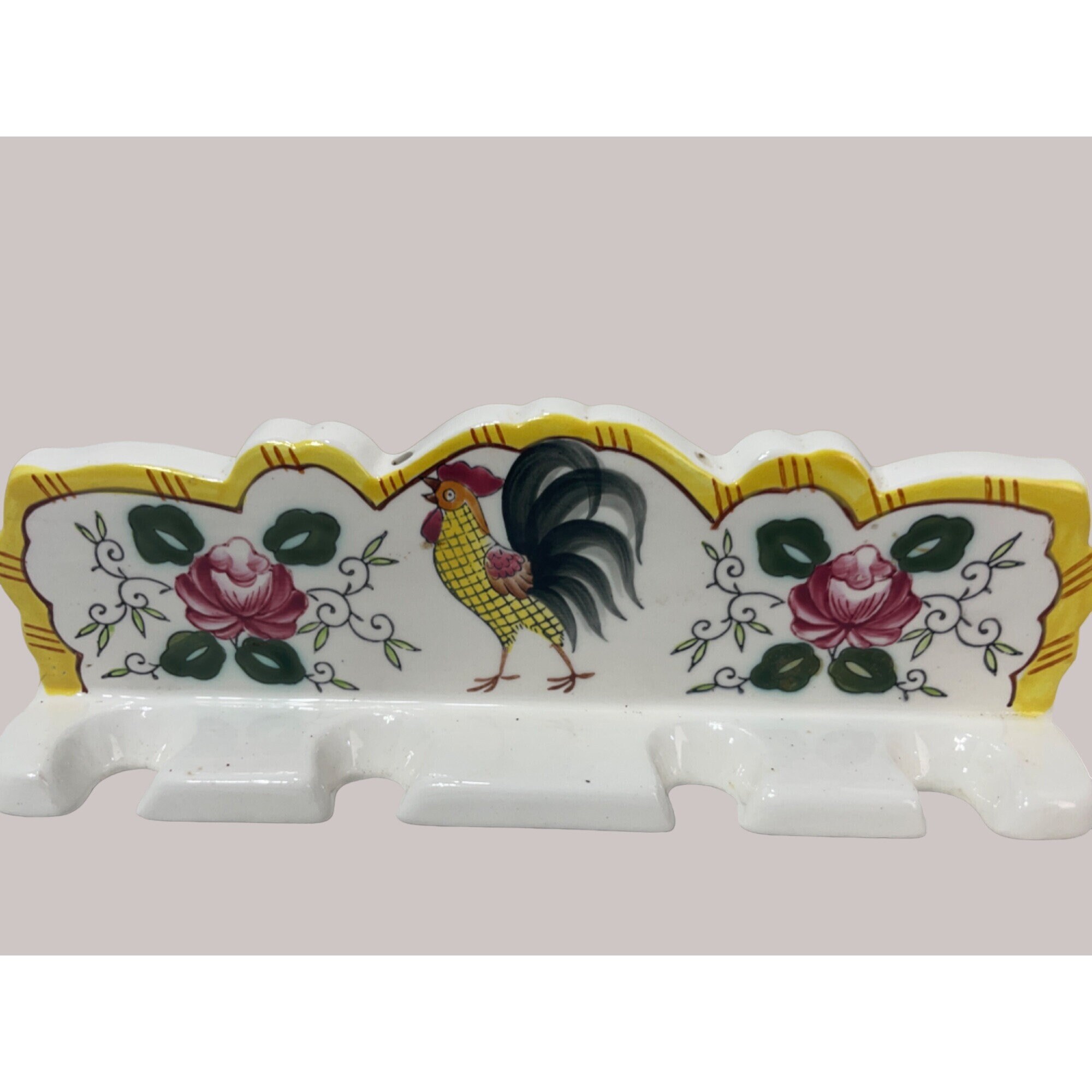 Vintage UCAGCO PY Rooster & Roses Early Provincial Wall - Etsy
