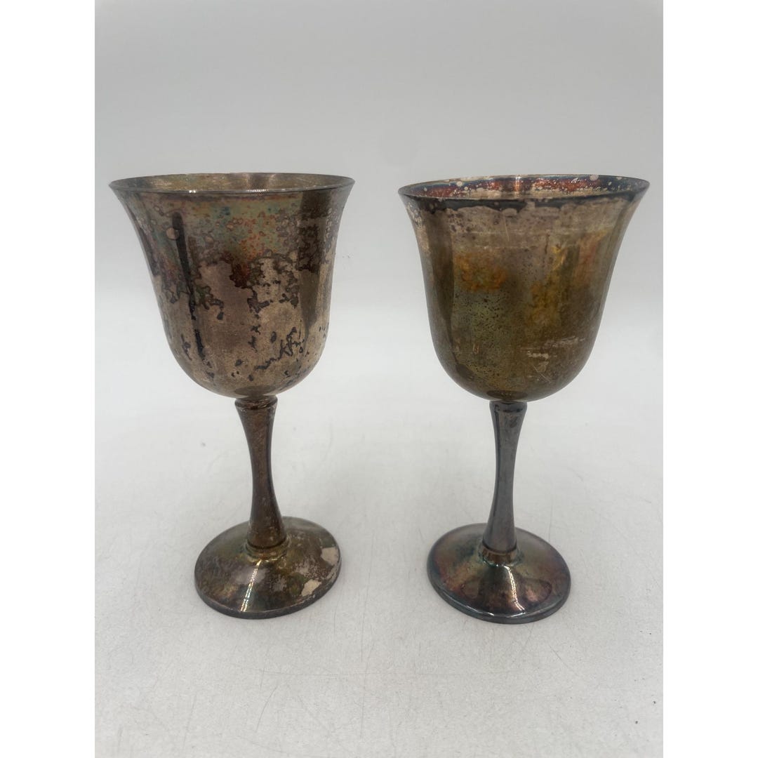 Vintage Silver-plated Goblets Aged Patina Drink Like Royalty or A ...