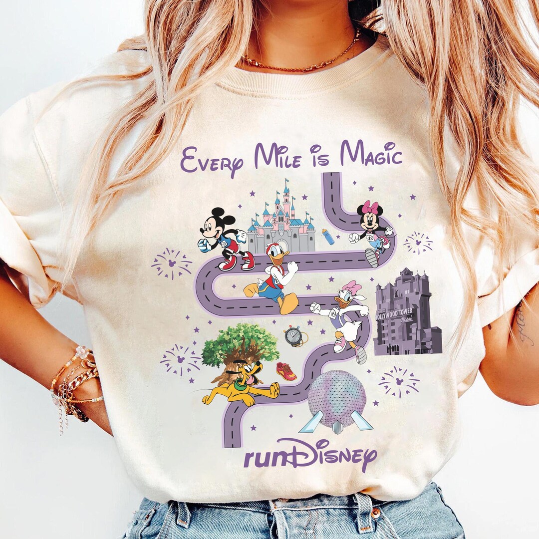 Rundisney Shirt, Every Mile is Magic Shirt, Mickey Friends Shirt, Epcot ...