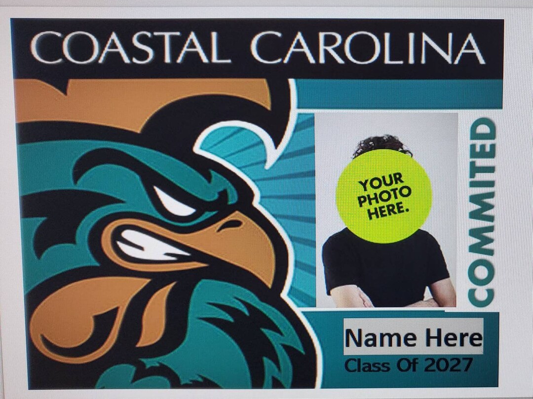 Graduation Co.mitted College Signs Coastal Carolina CCU One Sided - Etsy