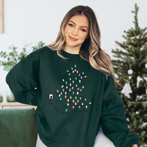 Christmas Lights Sweatshirt, Funny Christmas Sweatshirt, Christmas Tree ...