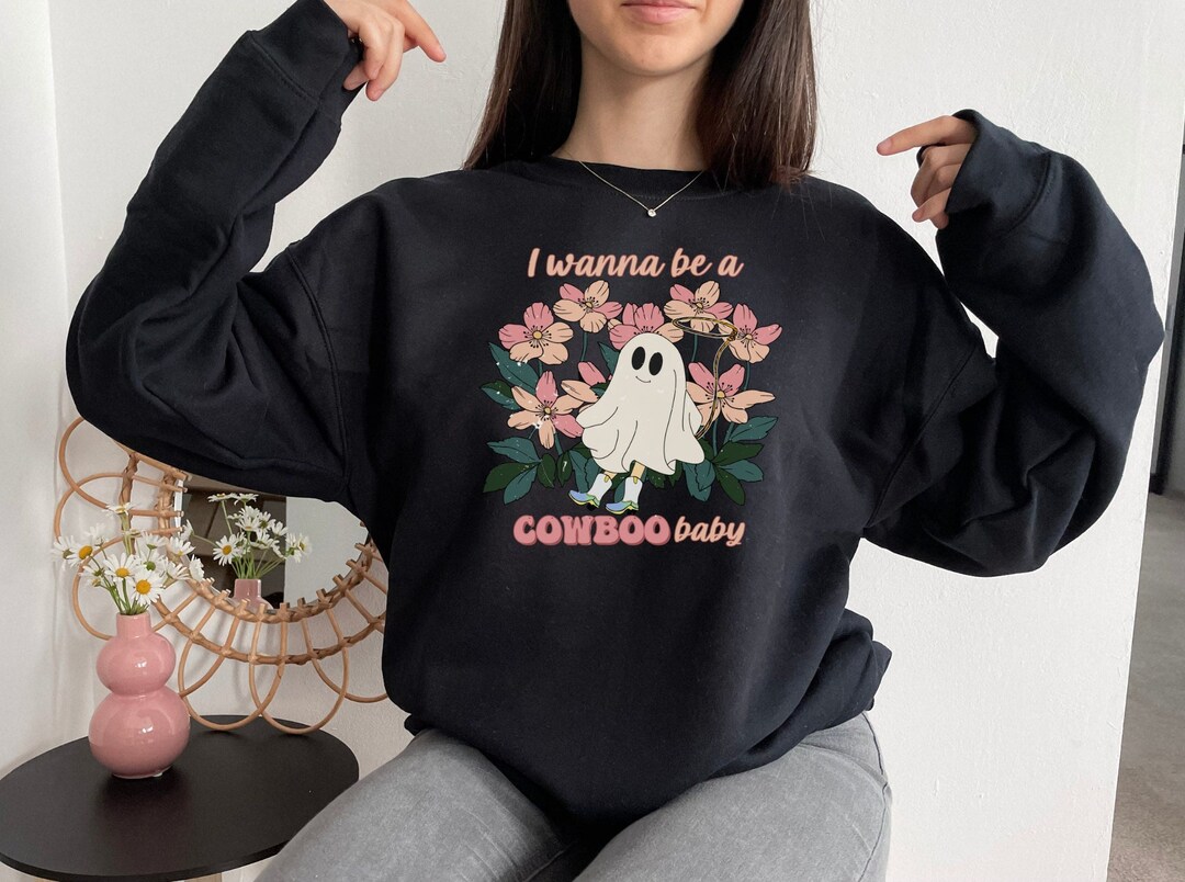 Cowboo Spooky Sweater, Halloween Sweatshirt , Cute Spooky Sweaters ...