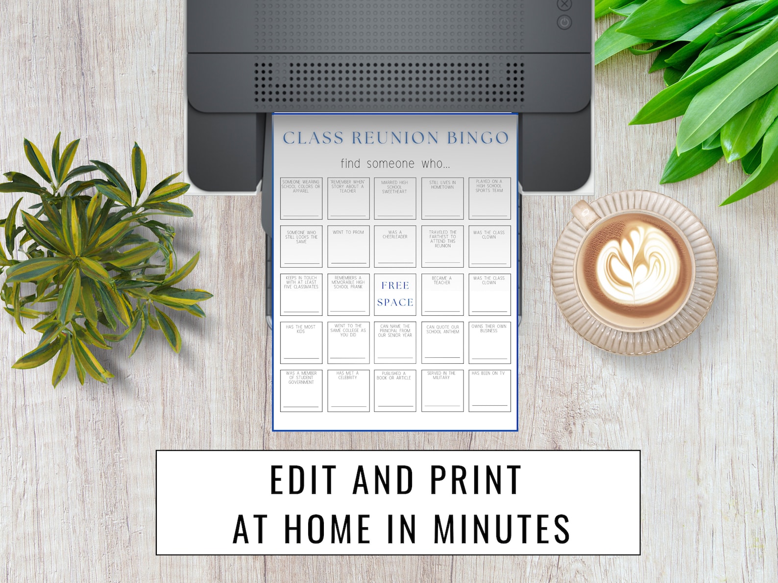 Bingo Class Reunion, Class Reunion Icebreaker, Icebreaker Bingo ...