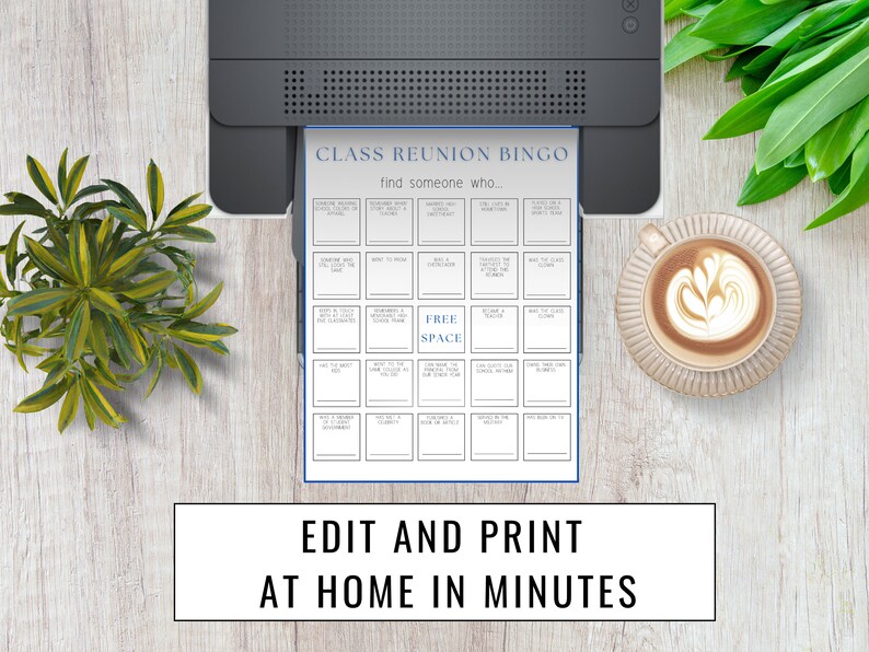 Bingo Class Reunion, Class Reunion Icebreaker, Icebreaker Bingo ...