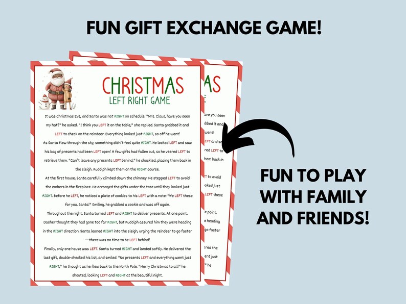 Black Santa Left Right Game, Black People Christmas Left Right Game ...
