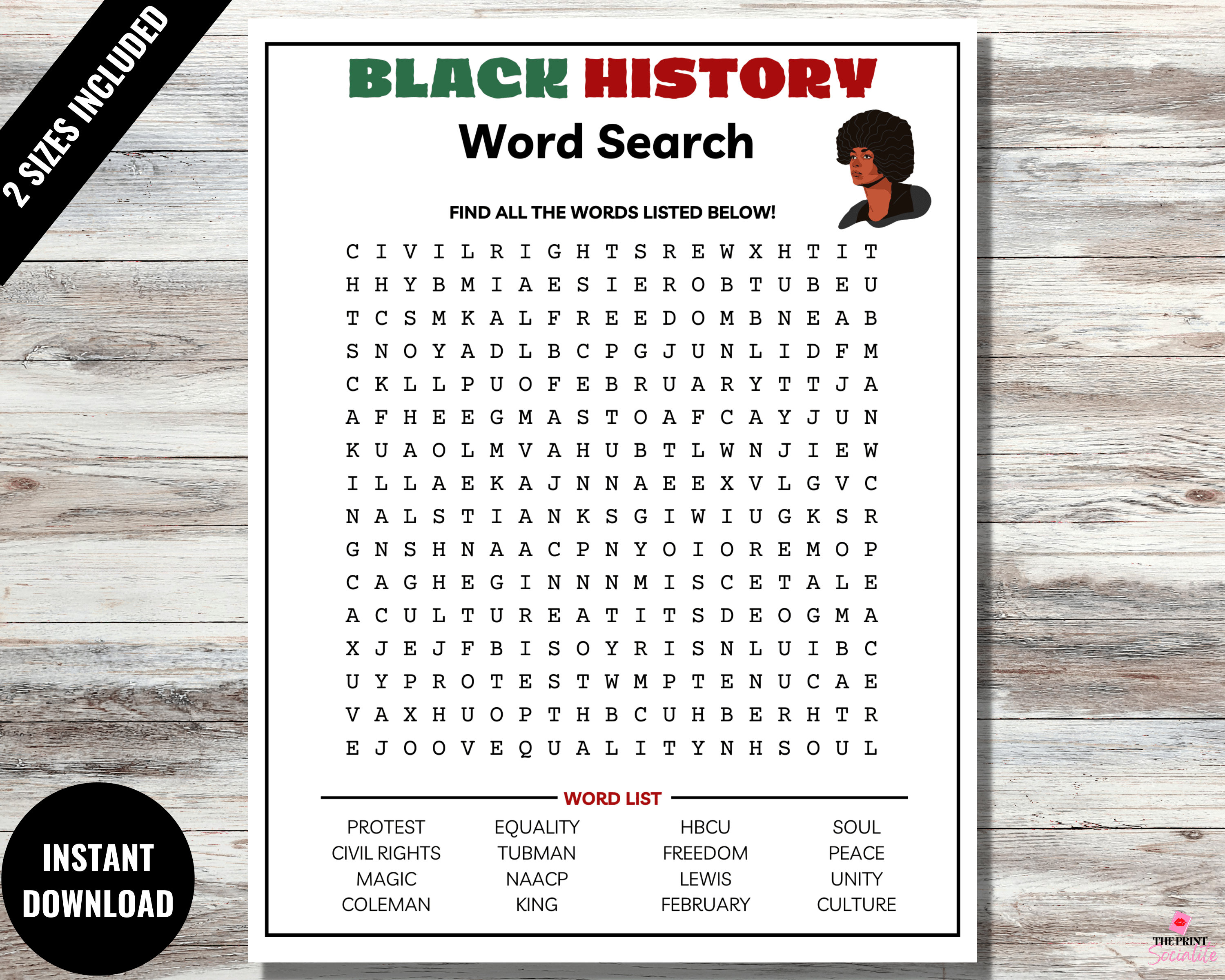 Black History Word Search, Black History Activity, Black History Month ...