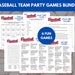 6 Baseball Party Games Bundle, Printable Baseball Team Activity ...