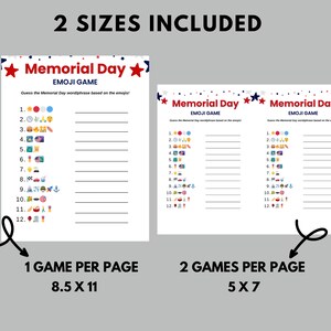 Memorial Day Emoji Game, Memorial Day Party Games, BBQ Cookout Games ...