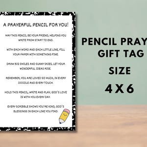 Pencil Prayer, Back to School Prayer Pencil, Pencil Prayer Cards ...