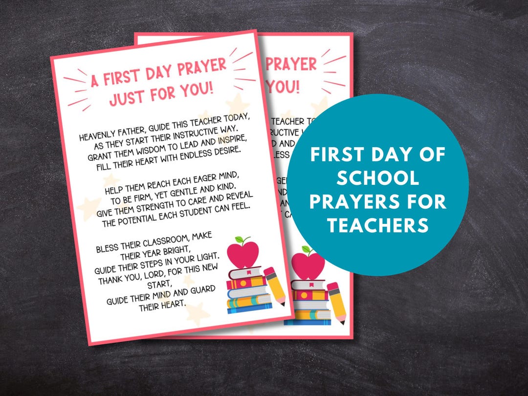 First Day of School Prayer for Teachers, Teacher Survival Kit, Teacher ...