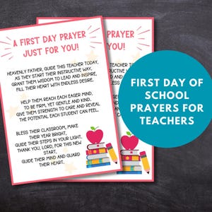 First Day of School Prayer for Teachers, Teacher Survival Kit, Teacher ...