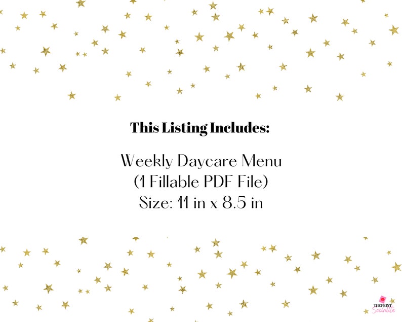 Fillable Weekly Daycare Menu, Editable Home Daycare Meal Planner ...