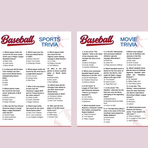6 Baseball Party Games Bundle, Printable Baseball Team Activity ...