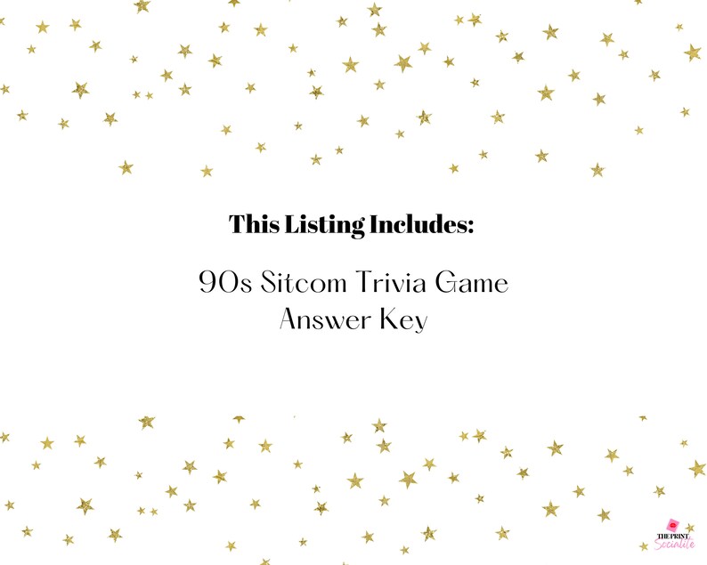 90's Sitcom Trivia Game, Printable Party Game, Back to the Nineties ...