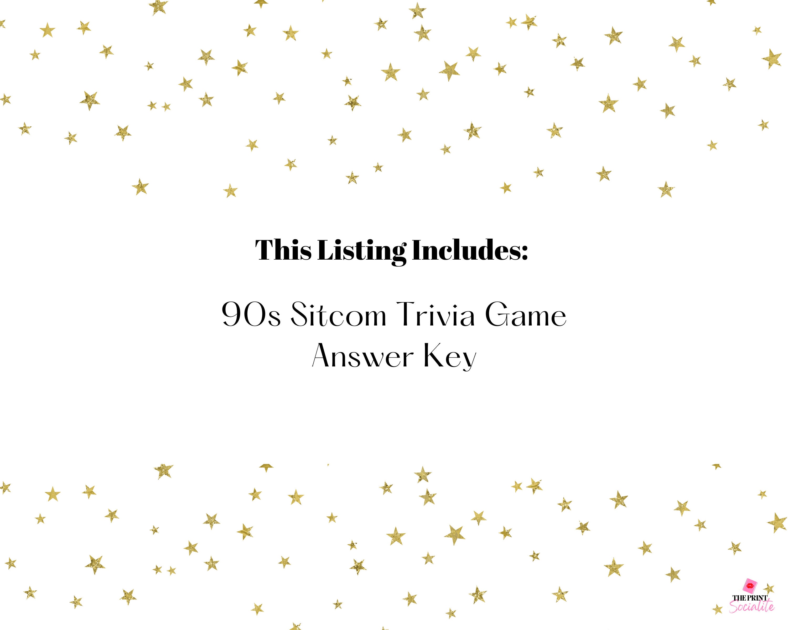 90's Sitcom Trivia Game, Printable Party Game, Back to the Nineties ...