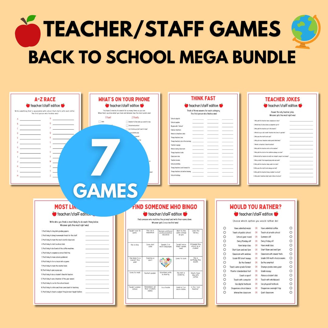 Teacher Staff Games, Games for Teacher Staff Meetings, Teacher Back to ...