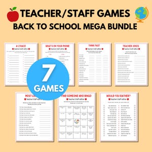 Teacher Staff Games, Games for Teacher Staff Meetings, Teacher Back to ...